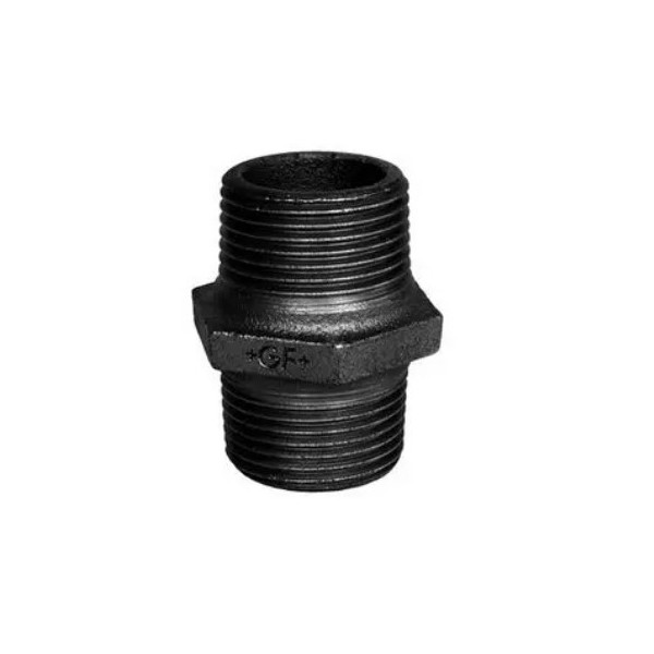 25 x 15mm F245 Black Malleable Iron Hex Nipple